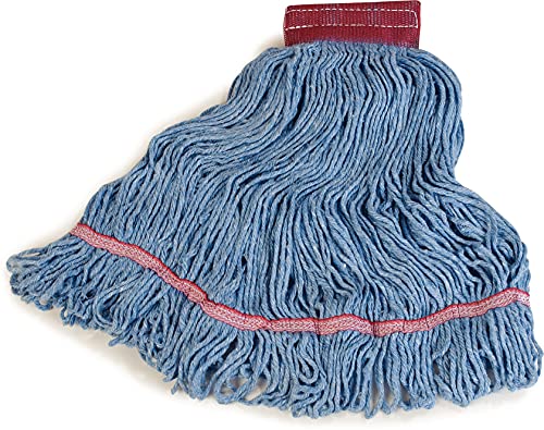 Carlisle FoodService Products 369454B14 Looped-End Mop Head With Red Band, Large, Blue