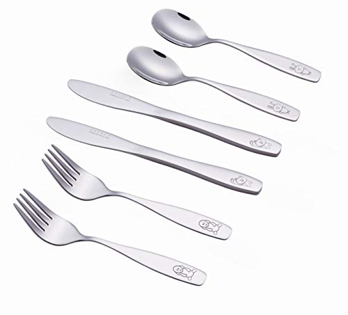 Exzact Children's Flatware Kids Silverware 6pcs Set - Toddler Utensils