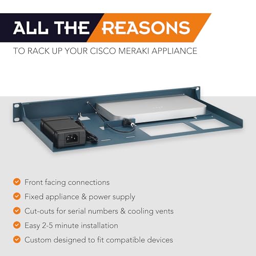 Rackmount.IT | RM-CI-T4 | Rack Mount Kit for Cisco Meraki MX64 / MX64W / MX67 / MX67W / MX67C RM-CI-T4