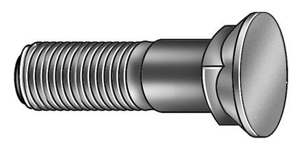 Plow Bolt, Plain, 7/8-9x3-1/2, Gr 8, PK5