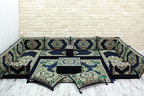 Arabic U Shaped Floor Seating Sofa, Arabic Living Room Furniture, Arabic Majlis Sofa (With PREMIUM FOAM)
