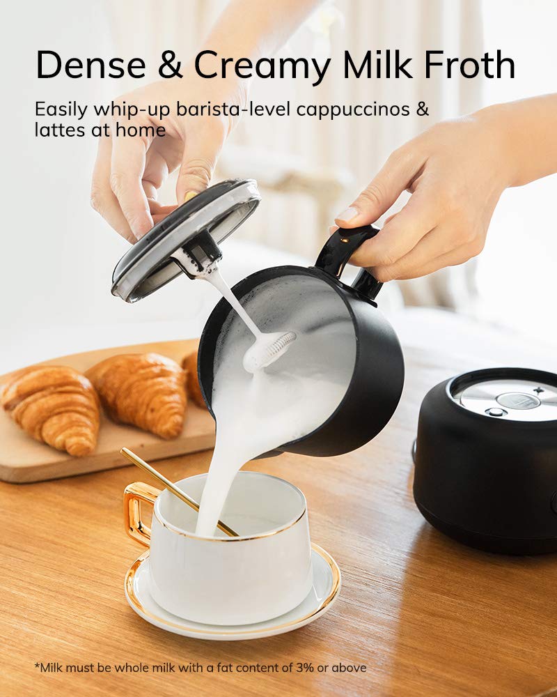 AEVO Milk Frothing Machine, Automatic Electric Milk Warmers and Foam Maker, Dishwasher Safe Detachable Pitcher, Milk Steamer and Frother, 4 Modes for Lattes, Cappuccinos, Hot Chocolate, and More