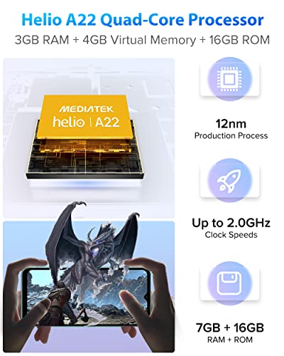 Ulefone Note 14 (2022) 4G Unlocked Smartphone, 6.52" Waterdrop Incell Full- Screen, Android 12, 4500mAh Battery, 7GB RAM Helio A22, 8MP Dual Camera, Type-C, Slim Design, Unlocked Cell Phones - Purple