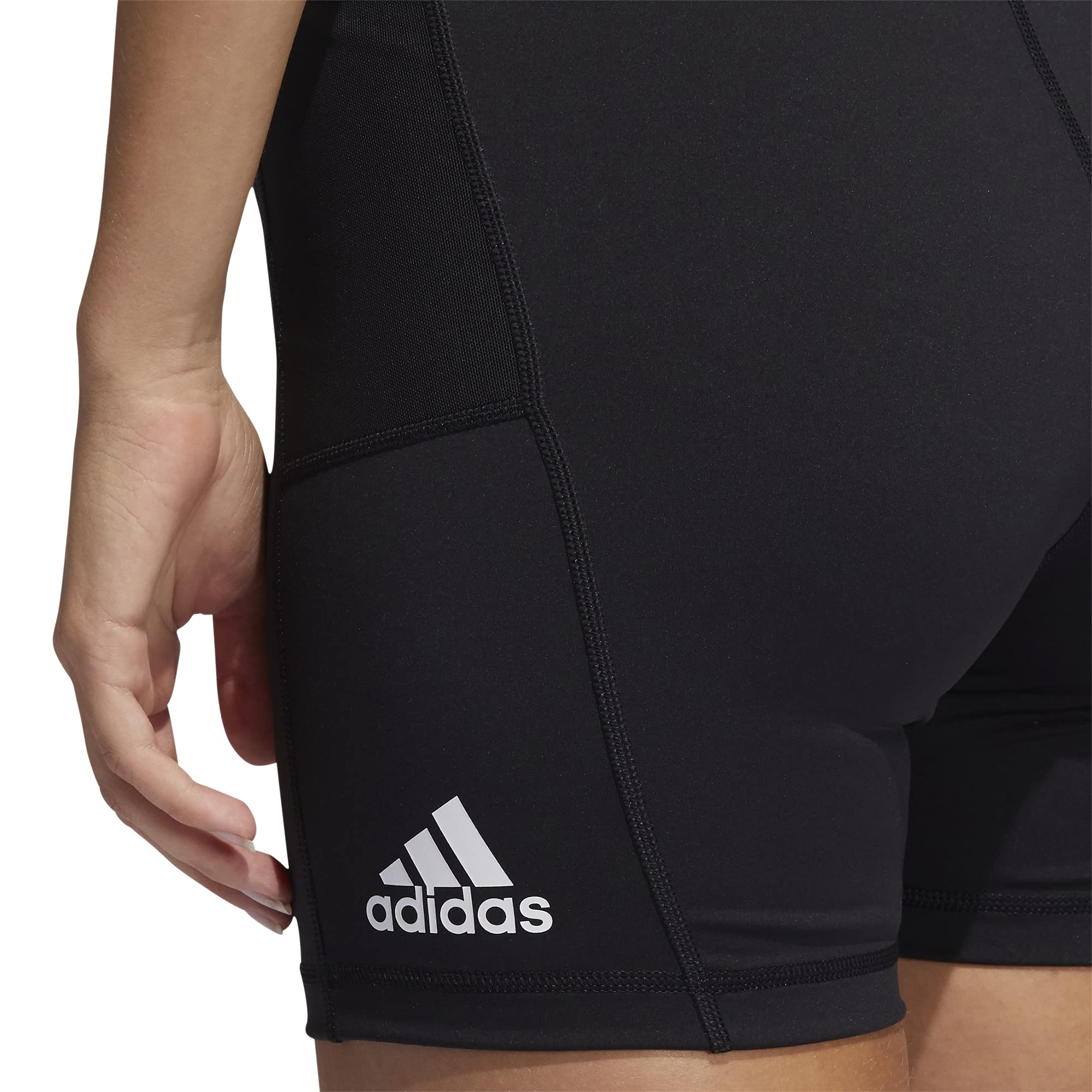 adidas Women's Techfit Badge of Sport Short Tights, Black/White, Medium