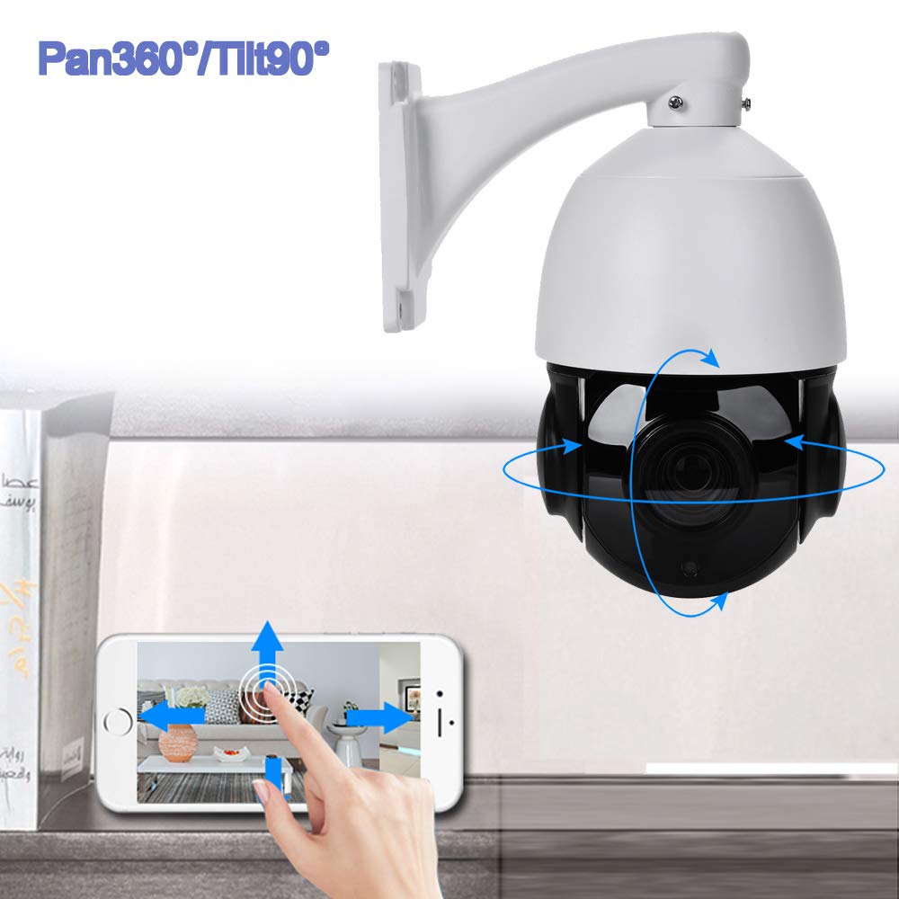 Alptop Outdoor 5MP PTZ IP POE Dome Security Camera 30x Optical Zoom Pan Tilt 250FT IR Night Vision Motion Detection Remote View RTSP Audio Compatible with Onvif Protocol
