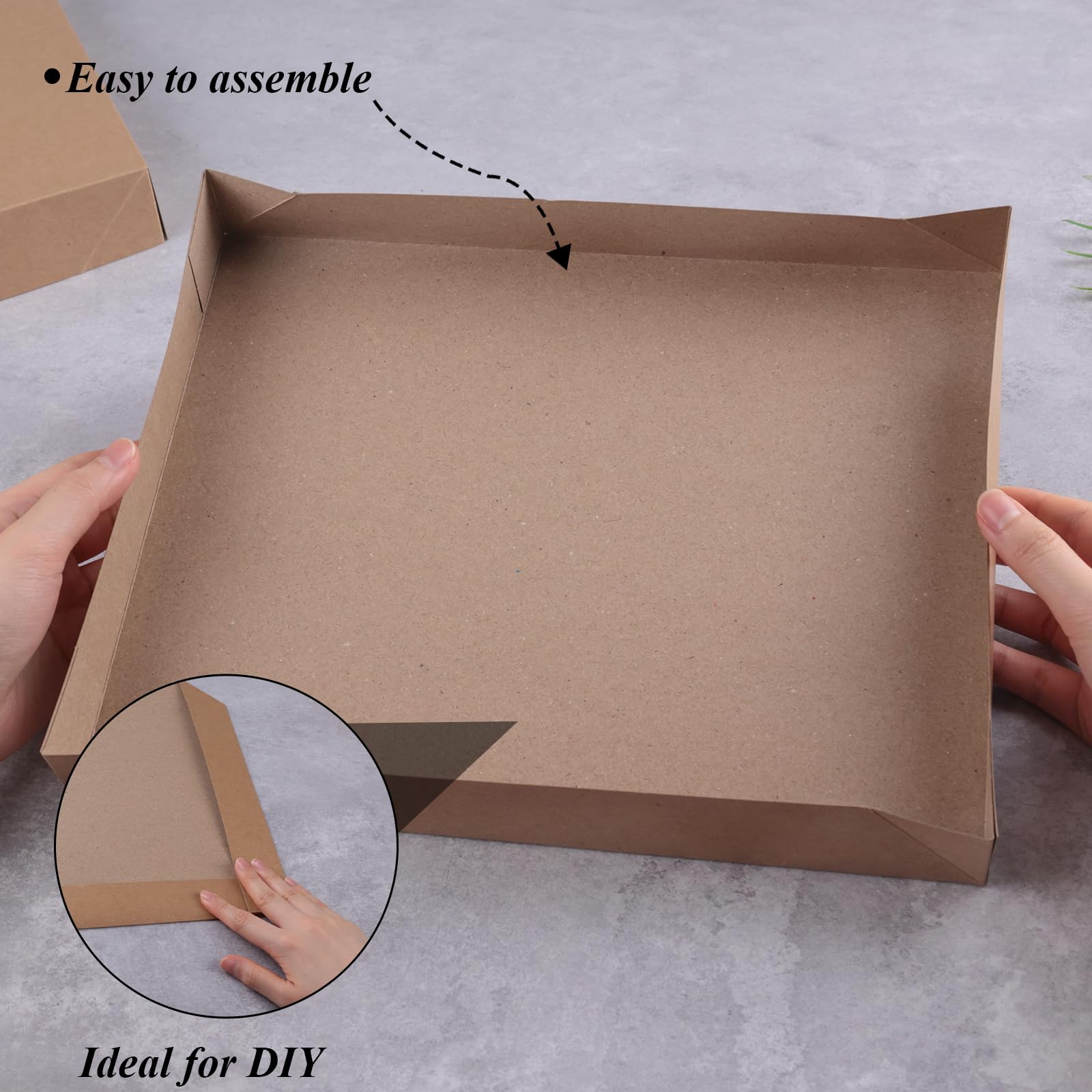 VGOODALL 12PCS Gift Box Bulk, Brown Gift Boxes with Lids 11.8 x 9.5 x 1.6 Inches for Birthdays Party