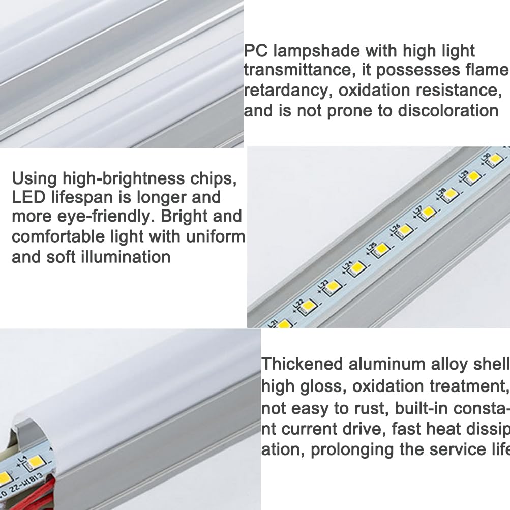 Aolyty LED T5 Shop Light, Integrated Single Fixture Super Bright Easy to Install Linkable Tube Lights 10-Pack for Garage, Warehouse, Home, office (White Light(6500K), 4FT)