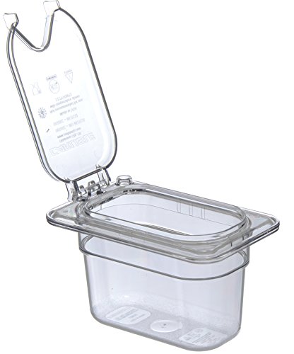 Carlisle FoodService Products 10339Z07 EZ Access Hinged Lid with Handle and Notch, Ninth Size, Clear