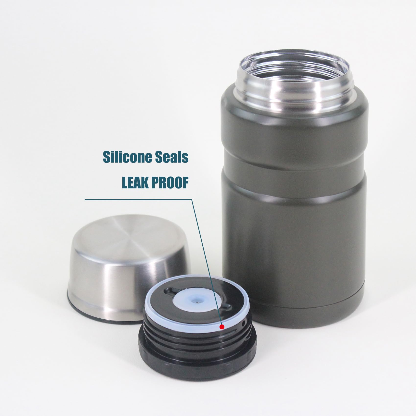 KLOWOAH Replacement Gaskets Compatible with Thermos Stainless King Food Jar 16 and 24 Ounce,Silicone Seals (Set of 4)