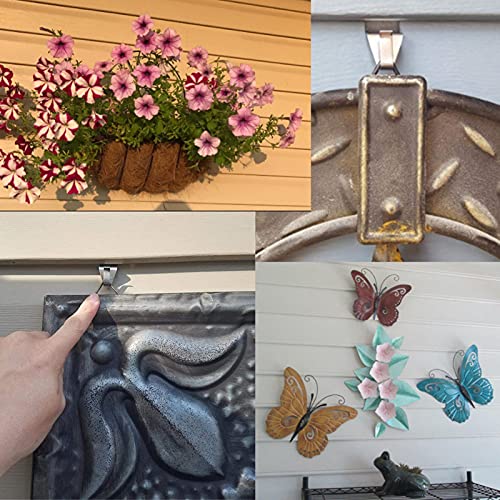 No-Hole Needed Vinyl Siding Hooks Hangers for Hanging 8 Pack, Heavy Duty Light Mailbox Planter Hanger 8 Pack