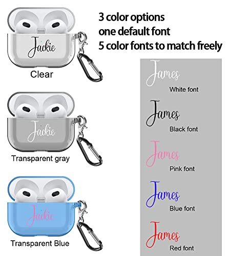 AIPNIS Personalized Case Compatible with AirPods 3,Custom Name Gift Shock Absorption Soft Clear TPU for Airpods 3rd Generation 2021 Cover,with Keychain