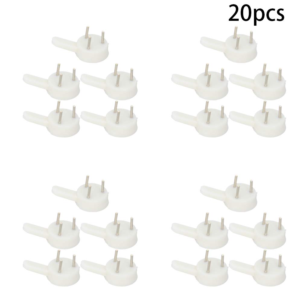 Auniwaig Hardwall Hangers Plastic Invisible Traceless Nails Hooks Wall Mount Non-Mark Hanging Hooks for Cinder Block Pictures Photo Frame Hanging, 25mm, 20PCS