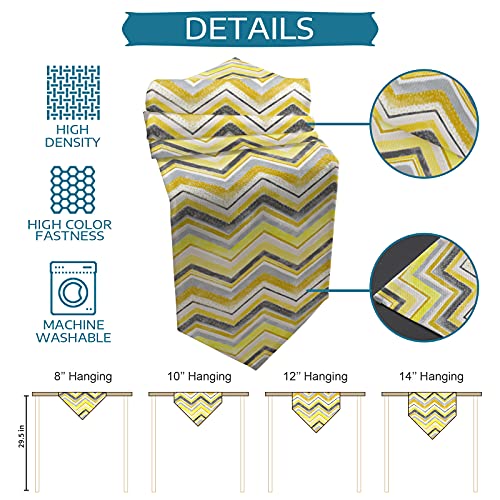 Big buy store Table Runner Geometric Chevron Zig Zag Stripe Cotton Line Table Covers for Dinner Kitchen Wedding Indoor and Outdoor Parties Nordic Design Yellow Table Setting Decor -13 x 36 inch