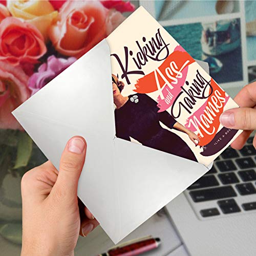 NobleWorks - 1 Funny All Occasion Card for Women - Blank Humor Notecard with Envelope - Taking Names C6679OCB