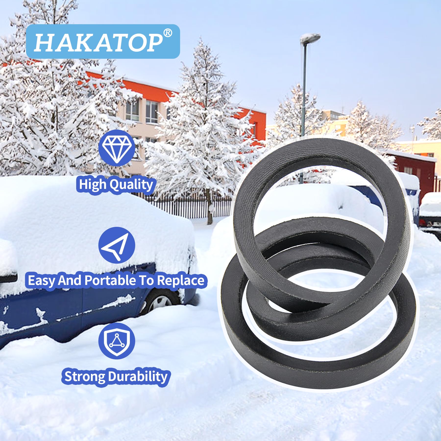 71-5381 Snowthrower Auger Drive Belt Replaces Toro 71-5380, Murray 37X132, 760928MA (3/8" X35")