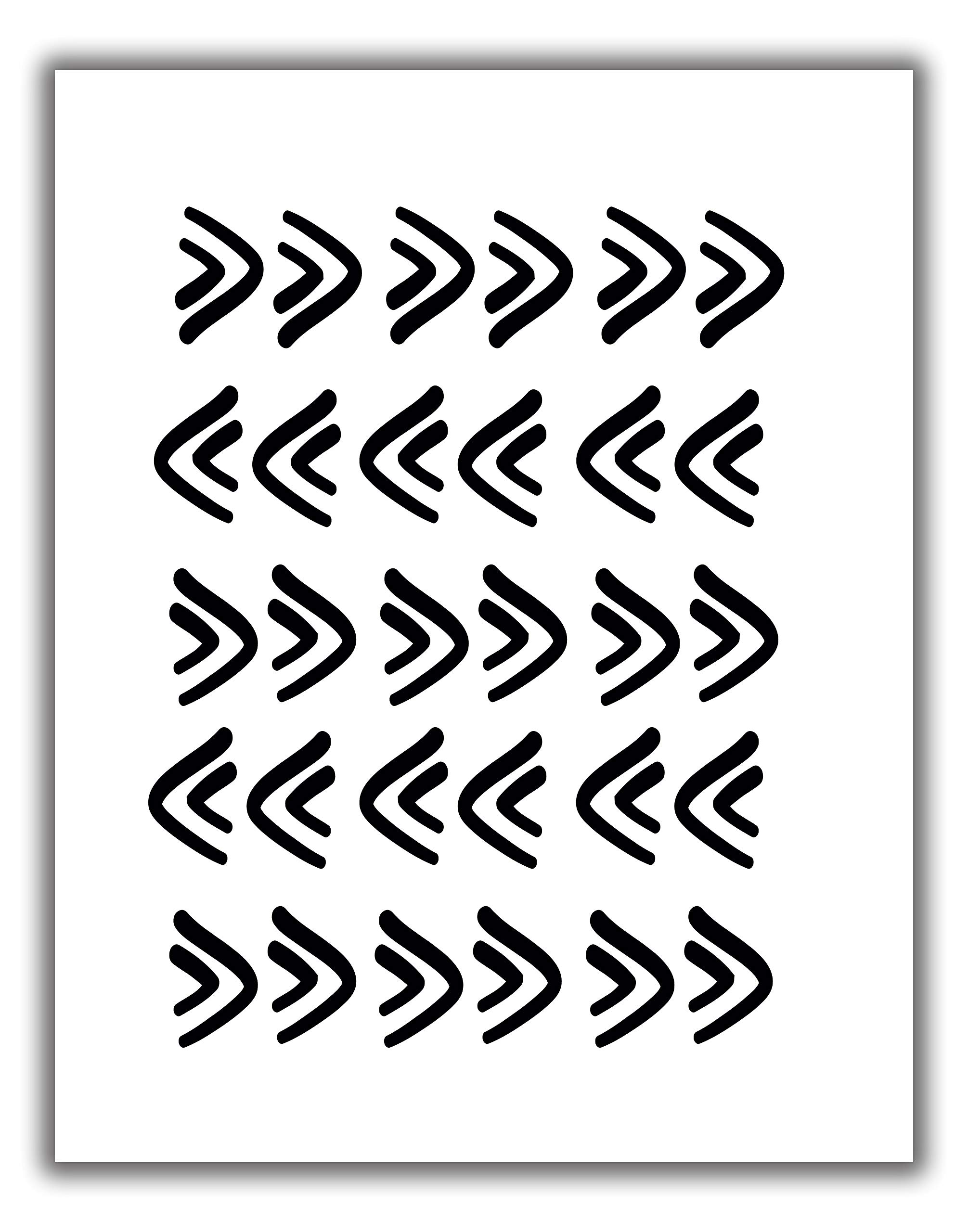 Abstract Black Arrows Contemporary Wall Art | 11x14 UNFRAMED Print | Nordic Modern Mid Century Wall Decor. Black on White.