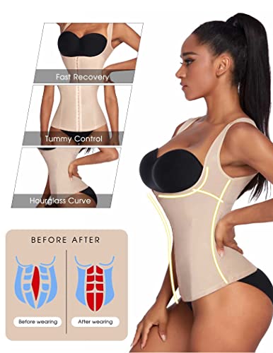 Ekouaer Mesh Waist Trainer Womens Waist Training Cincher, Nude, S fit 29-31 Inch Waistline