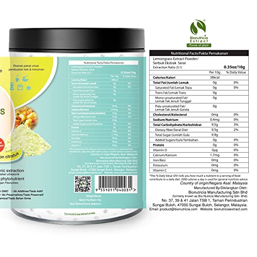 5X Bionutricia Lemongrass Extract Powder - Refreshing & Calming, Anti-Inflammation