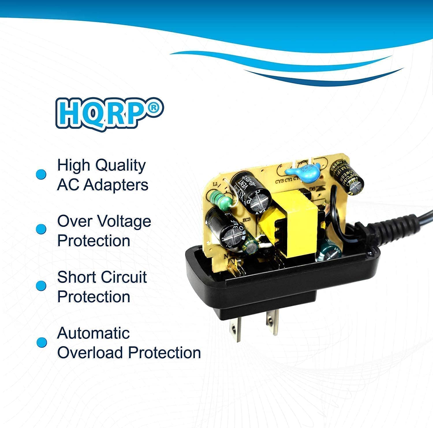 HQRP Battery Charger AC Adapter Compatible with Petsafe Wireless Training Collar PDT00-15102 RFA-545 RFA-546 RFA-535 RFA-543 RFA-534 [UL Listed] + Euro Plug Adapter
