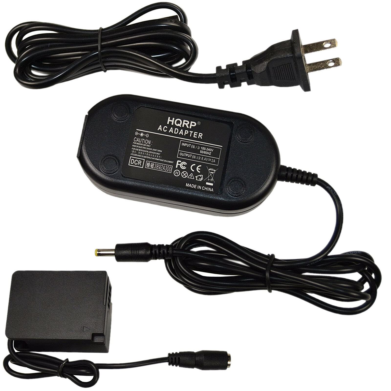 HQRP Kit AC Power Adapter Works with Panasonic Lumix DMC-G7 DMC-G70 DMC-G70W DMC-FZ200 DMC-G5 DMC-G5X DMC-G5K DMC-G6 DMC-G6K DMC-FZ1000 DMC-FZ2000 DMC-FZ2500 DMC-G80 DMW-BLC12 Digital Camera