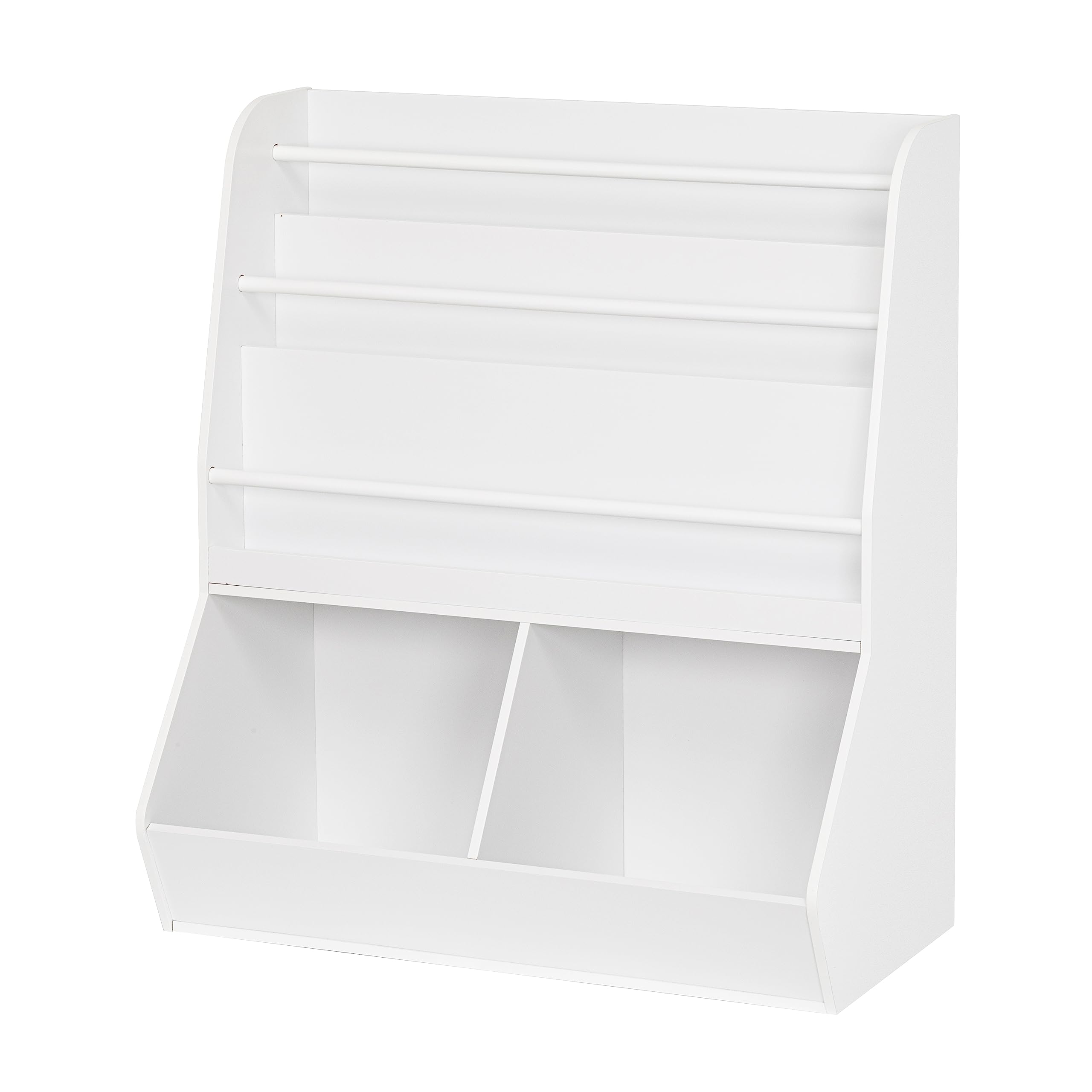 UTEX Kids Bookshelf and Toy Storage Cabinet, Kids Bookcase and Toy Organizer with Cubby, Kids Bookshelves Display Stand, Kids Book Rack for 3 Age+, White