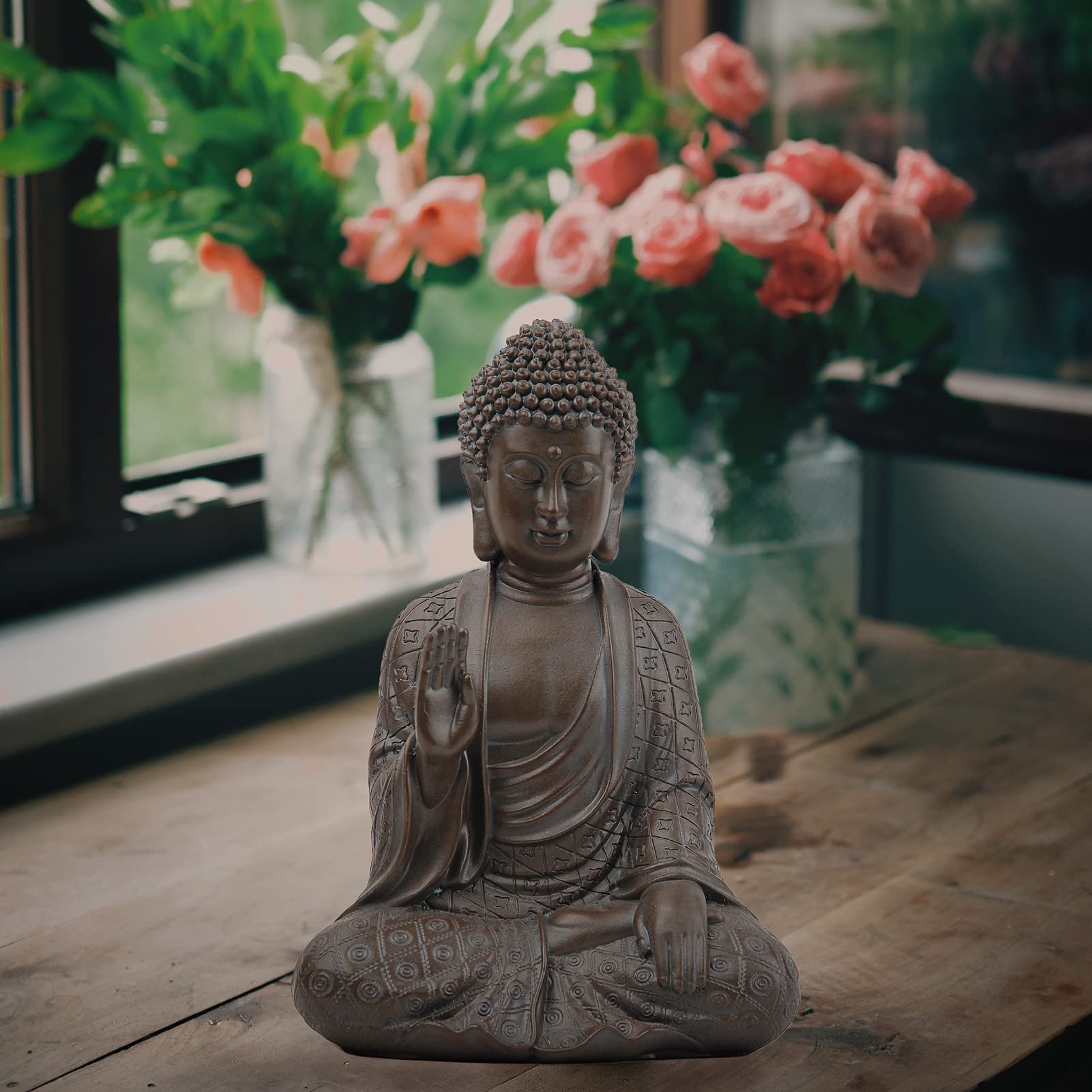 Leekung Buddha Statue Buddah Statute Buda β Buddha Statues for Home Decor,Buddah Statute Zen Decoration,Meditation Buddha Decor Antique Green