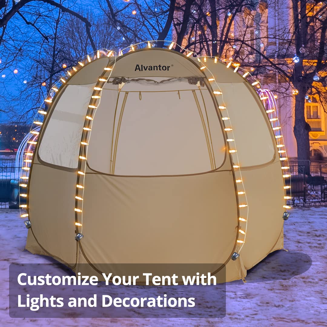 Alvantor Pop Up Canopy Tent - Vendor Booth Event Tent - 12x12 Pop Up Canopy for Commercial Activity - Camping Gazebos - Beige