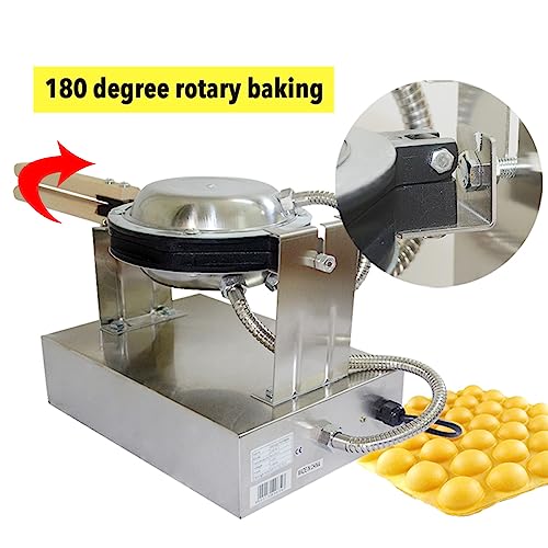 Electric Ice Cream Cone Waffle Maker Machine 1400W Non-Stick Rotatable Waffle Baker Machine with 50~300℃ Temp Range for Bakery, Restaurant, Snack Bar or Household