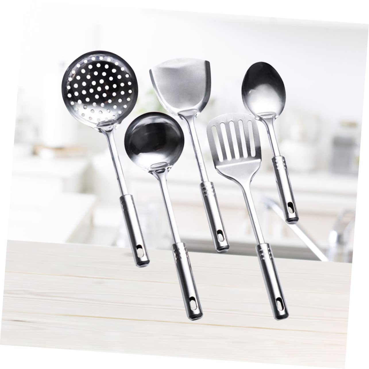 Abaodam 10 Pcs chef utensils cooking tools metal spatula stainless steel cookware stainless steel kitchen utensils stainless steel cooking utensils metal spoons seven piece set non stick