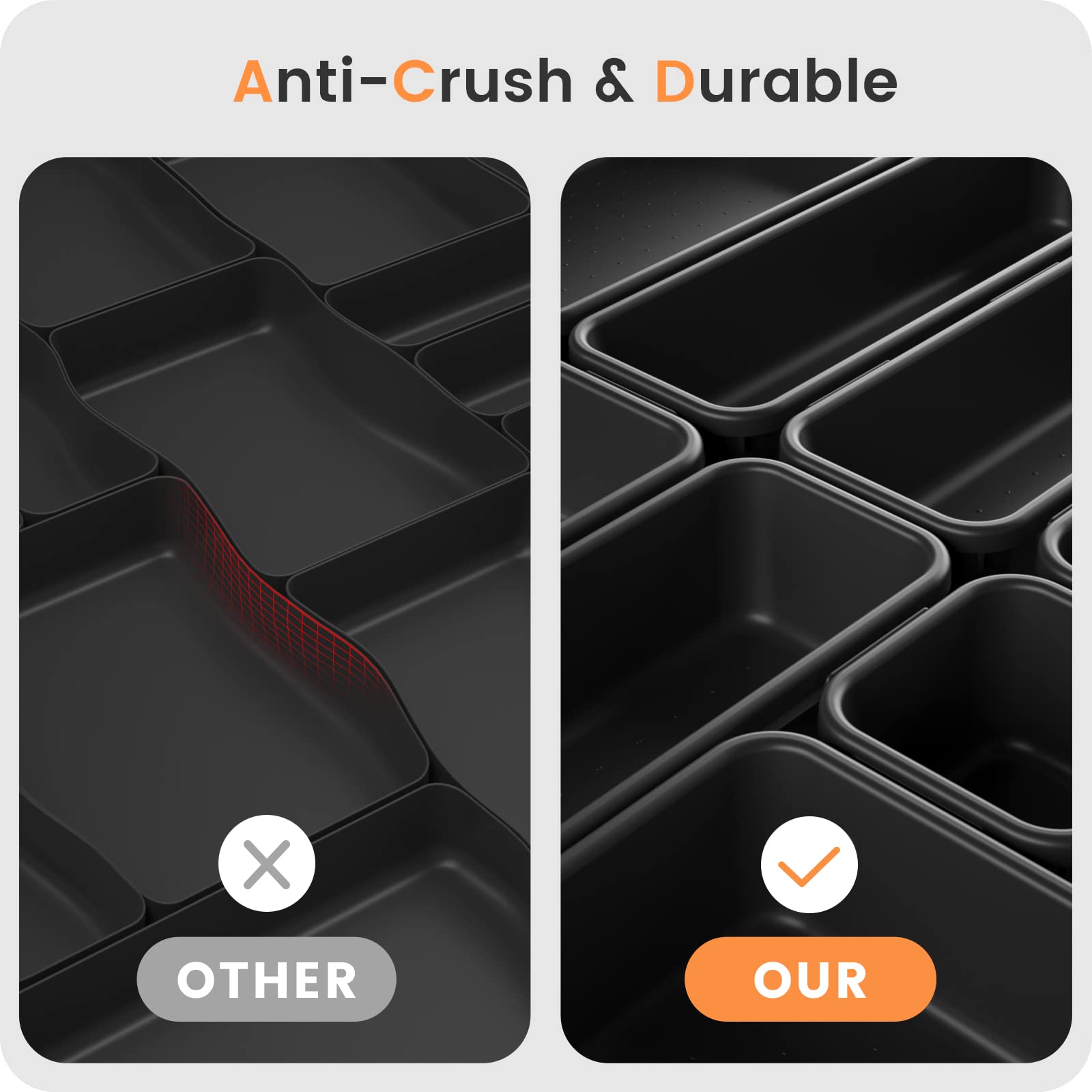 A-LuGei ใ๐ฏ๐ฎ๐ฃ๐๐ฆใ Plastic Desk Drawer Organizer Tray Divider Set, Makeup Organization and Storage Bin Container for Office Utensils Bathroom Kitchen Bedroom Gadget Tool Pantry Cosmetic Jewelry