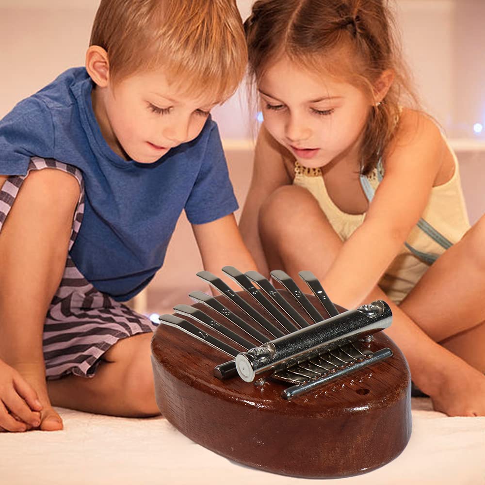 8 Key Kalimba Mini Thumb Piano, Portable Finger Piano, Marimba Musical Thumb Piano with Lanyard, Musical Instruments Gift for Kids and Adults Beginners
