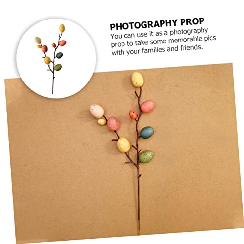 Abaodam 5 Egg Decoration Easter Flower Arrangement Egg Easter Egg Tree Branch DIY Crafts Egg Easter Picks with Pastel Easter Eggs Easter Egg Garland Easter Flowers Indoor Foam Forsythia