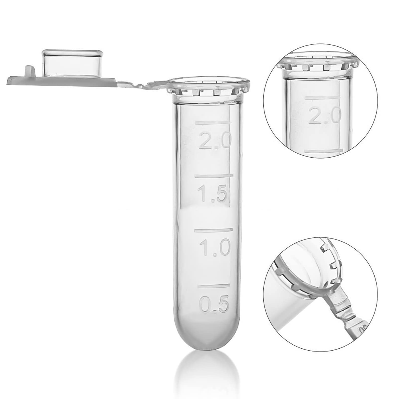 Eldwviz 100pcs 2mL Plastic Vial Tube Sample Storage Container Fragrance Beads Liquid