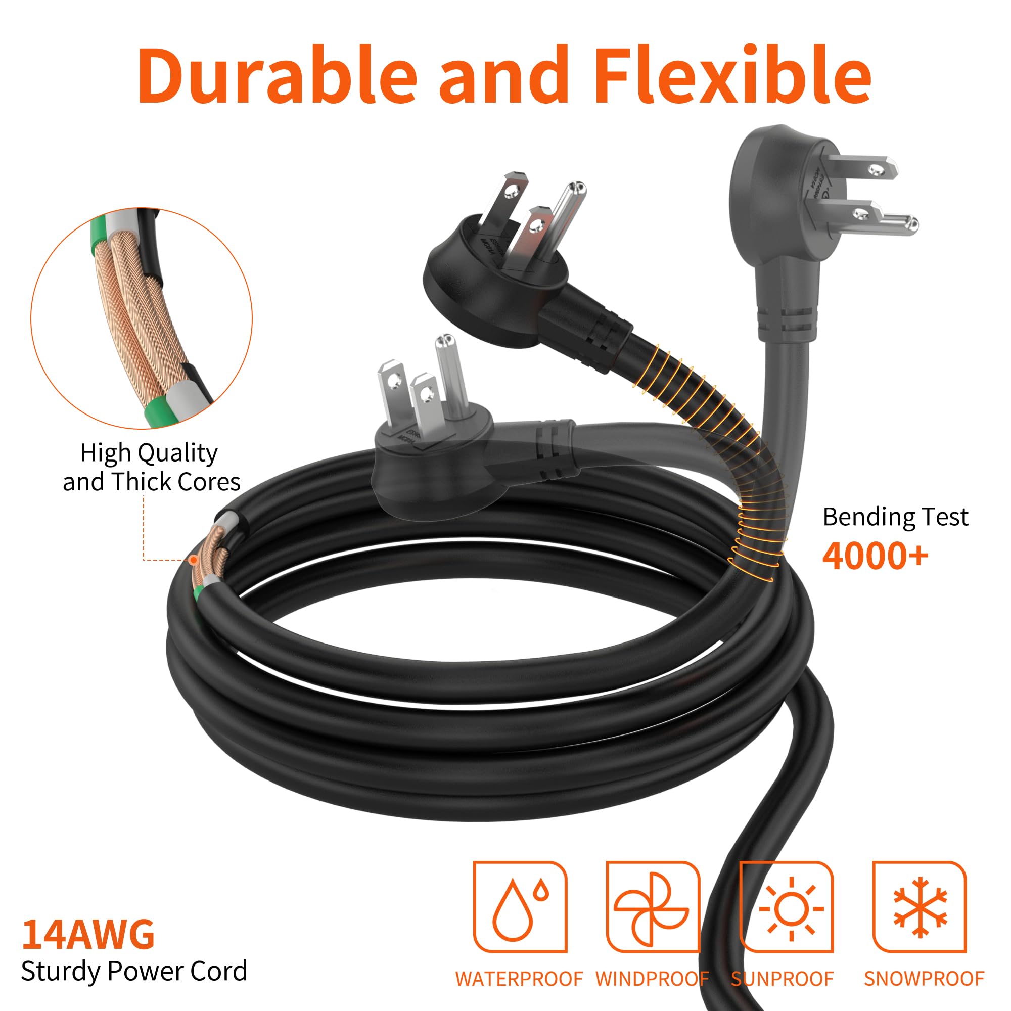 8 Outlet Long Power Strip, 2100J Surge Protector Heavy Duty 6FT Cord Wide Spaced and Wall Mount Metal Powerstrip for Home Office Garage Workshop