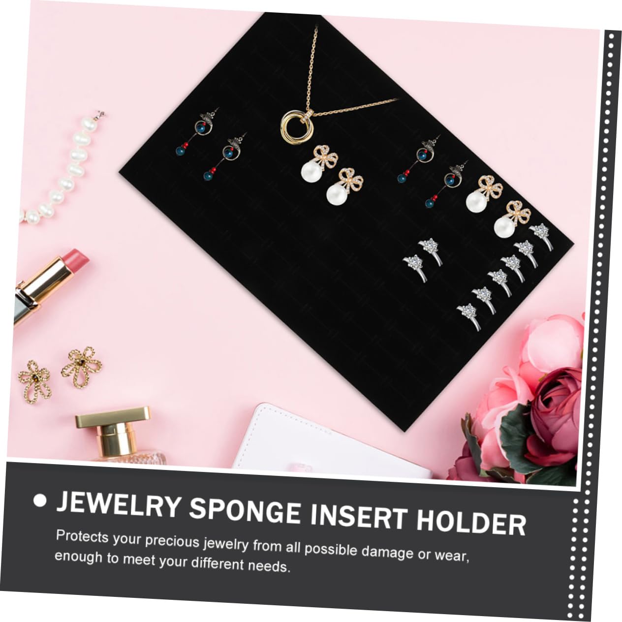 Abaodam 6 Pcs Jewelry Box Ring Insert Display Jewelry Supplies Ring Displays for Selling Earrings Insert Ear Stud Pad Jewelry Display Pads Ring Case Hair Accessories Sponge Travel Necklace