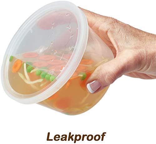 DuraHome - Deli Containers with Lids Leakproof - 40 Pack BPA-Free Plastic Microwaveable Clear Food Storage Container Premium Heavy-Duty Quality, Freezer & Dishwasher Safe (16 oz.)