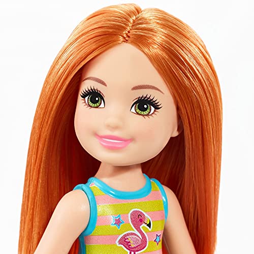 Barbie Club Chelsea Beach Doll, Flamingo Bathing Suit