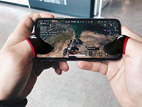 SAMEO Gaming Finger Sleeves for Mobile Game Controllers (Pack of 3 Pair) Anti-Sweat Breathable Seamless Thumb Finger Sleeve for League of Legend, PUBG, Rules of Survival, Knives Out (Black)