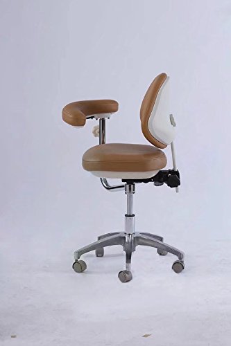 Aphrodite Dental Stool Assistant Stool Dental Assistant Chair with Armrest Micro Fiber Leather Height Adjustable by Purple-Violet