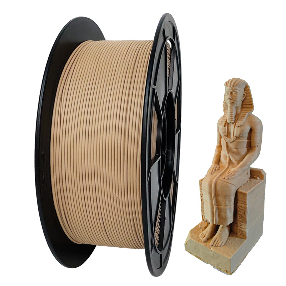 Wellshow/SunTop Wood PLA 3D Printer Filament 1.75mm, After-Sales Service, PLA Woodlike Filament, 15% Wood Powder Added, 1kg(2.2lbs) Spool