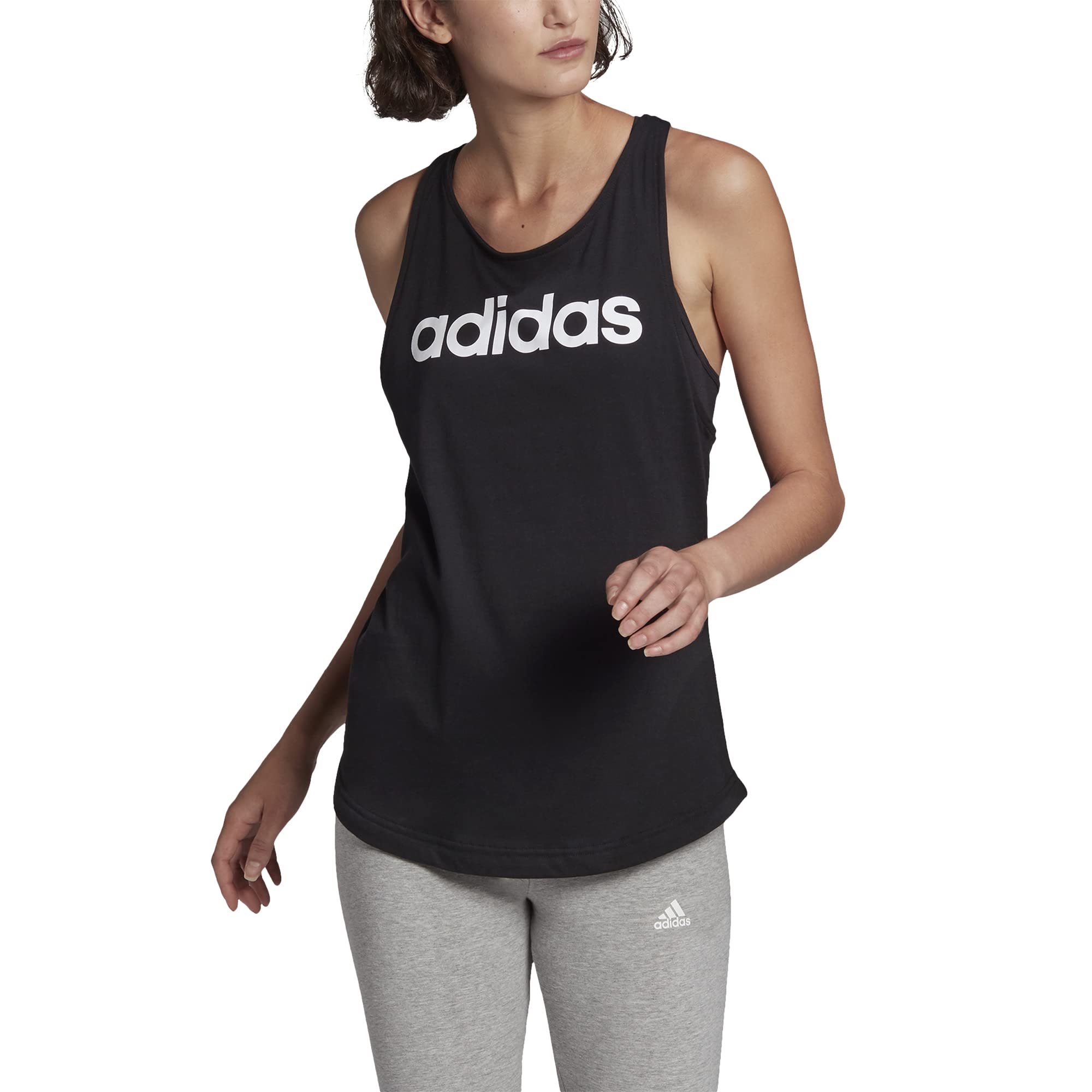 adidas Women's Loungewear Essentials Loose Logo Tank Top, Ice Mint/Ink, Large