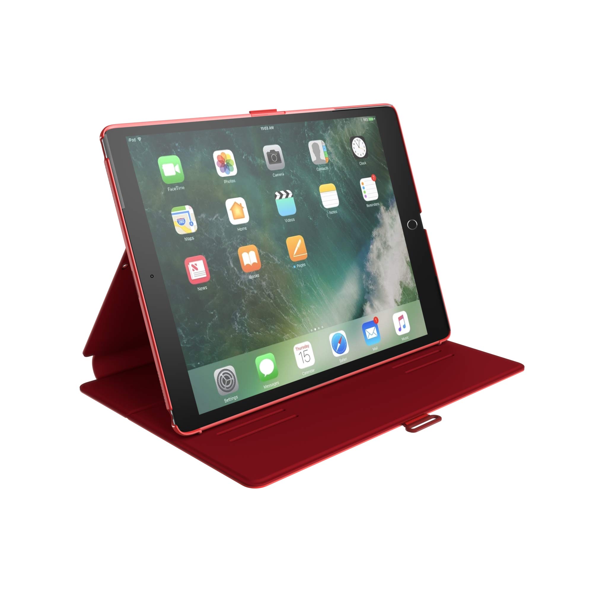 Speck Products Compatible Case for Apple iPad 9.7" (2017/2018, Also fits 9.7" iPad Pro/Air 2/Air), Balance FOLIO Case/Stand, Dark Poppy Red/Velvet Red