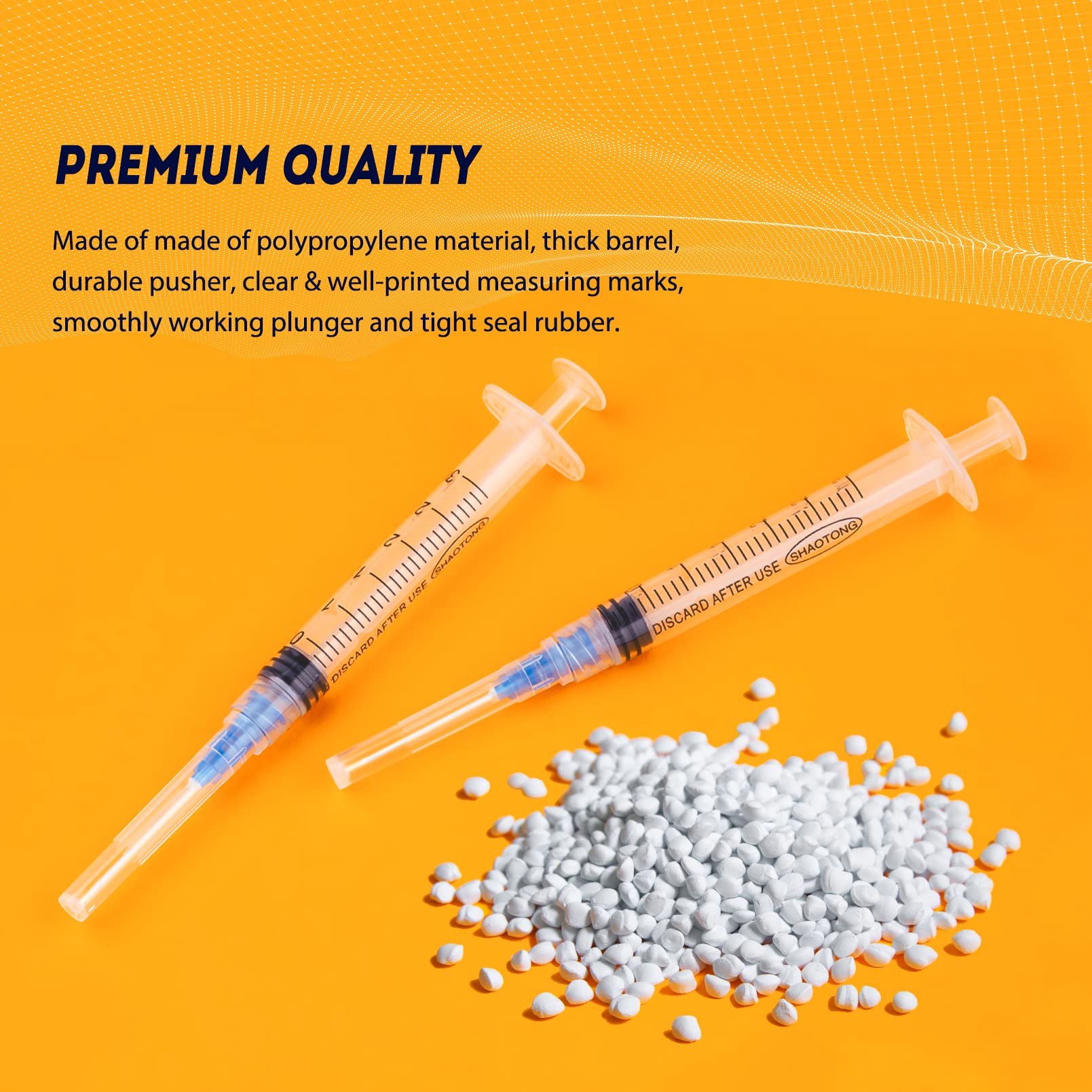 SHAOTONG 3mL Syringe with 23 Gauge 1 Inch Dispensing Needle, Lab Disposable Sample Injection Syringes for Measurement Liquid, Refilling Inks, Oil or Glue Applicator, 20 Pack
