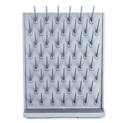 YTFLOT Lab Supply Drying Rack Pegboard Bench-top Wall-Mount Laboratory Glassware 52 Detachable Pegs Lab Drying Draining Rack Cleaning Equipment (Grey)