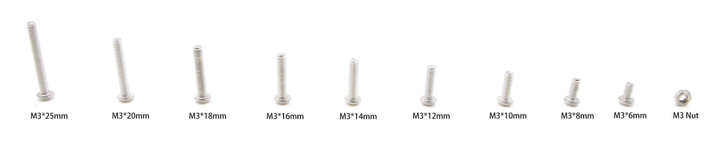 HVAZI Metric M3 304 Stainless Steel Button Head Socket Cap Screws Nuts Assortment Kit