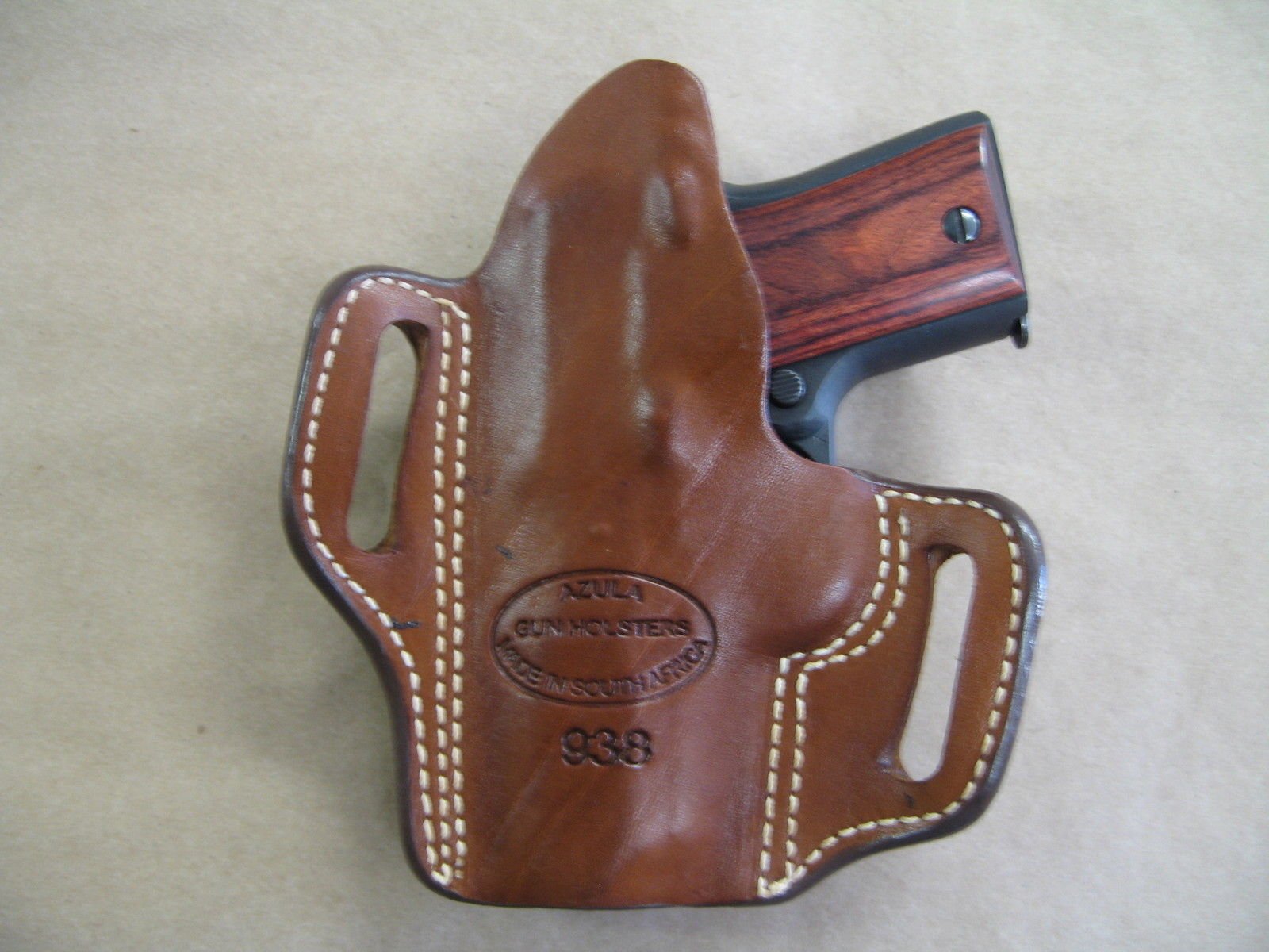 HXDZFX Leather 2 Slot Molded Pancake Belt Holster for Kimber Micro 9 9mm CCW TAN RH