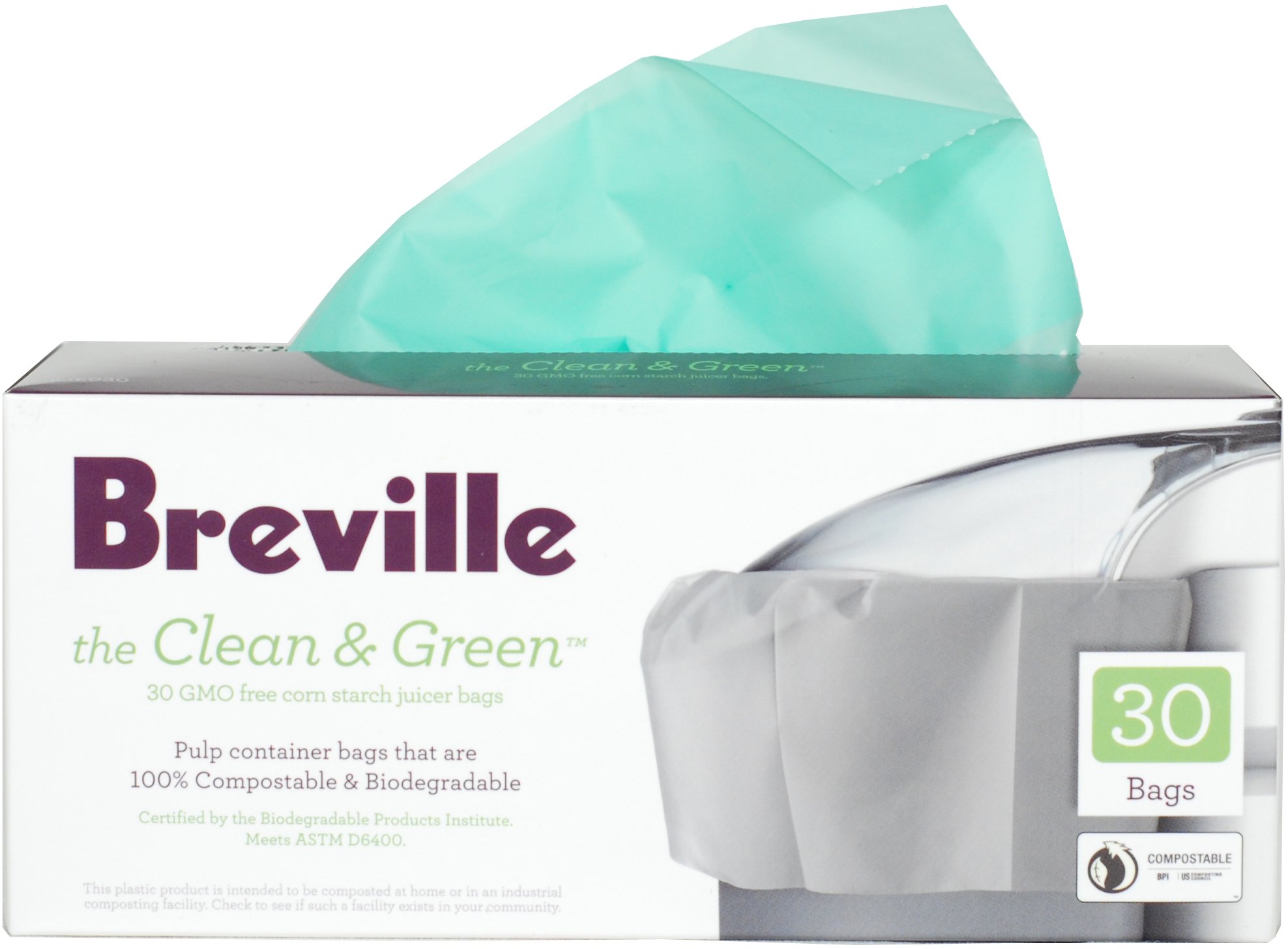 Breville Die-Cast Steel Juice Fountain Elite with Free 30 Count Pulp Container Bags