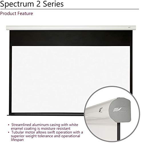 Elite Screens Spectrum2, 120-inch 16:9, 12-inch Drop, Electric Motorized Drop Down Projection Projector Screen, SPM120H-E12