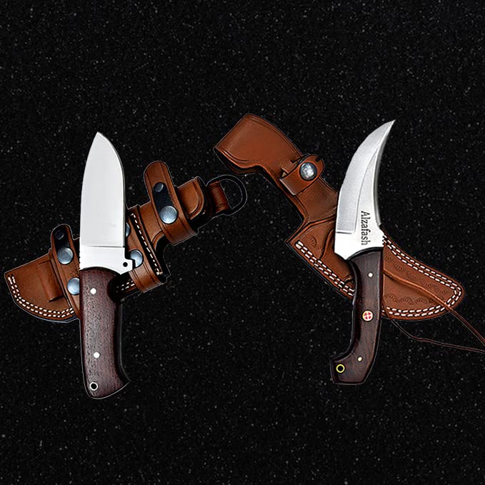 ALZAFASH Horizontal Carry Knife with Hunting Knife