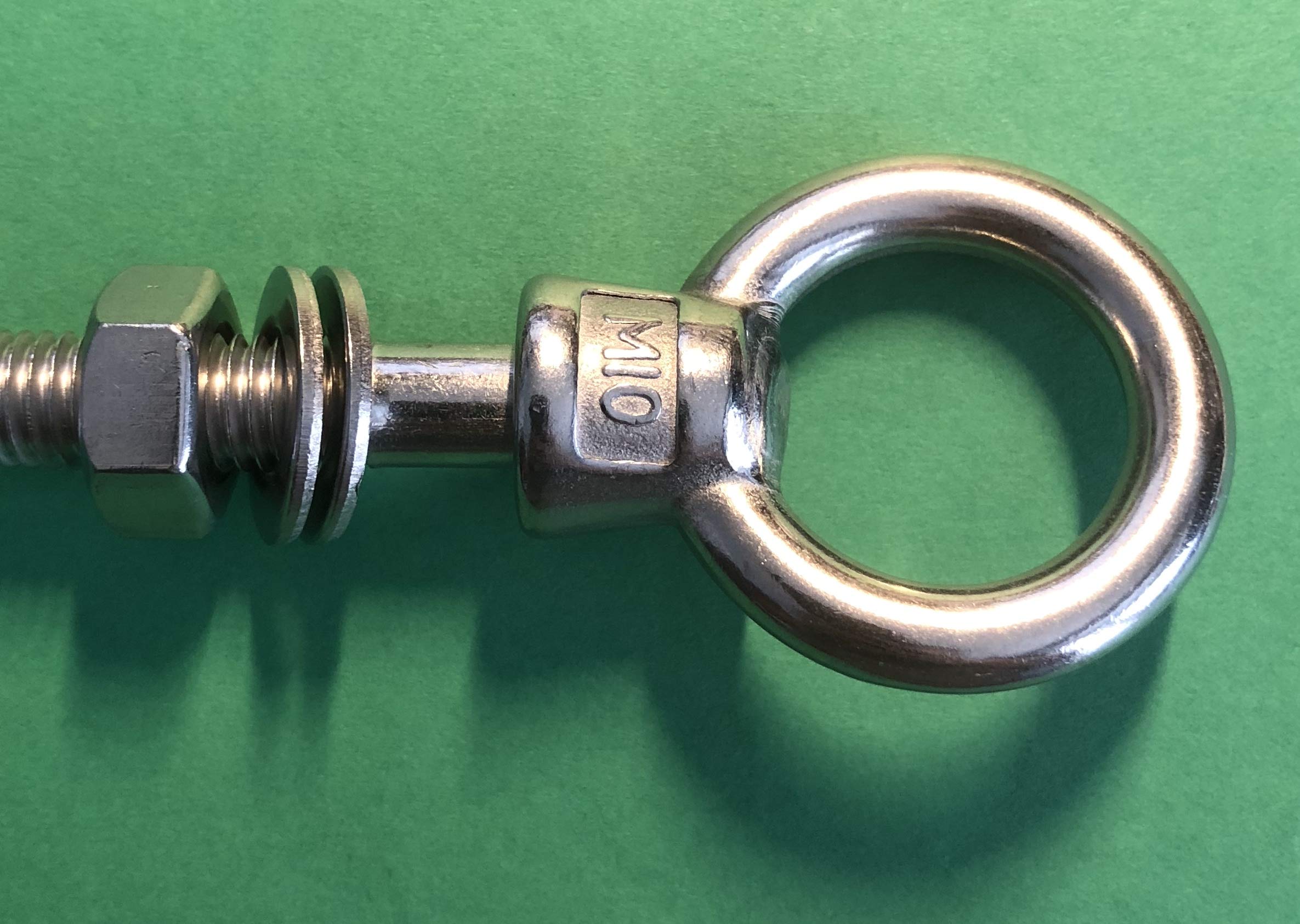 US STAINLESS Stainless Steel 316 (Shape Type 307) M10 Lifting Eye Bolt 10mm x 100mm Marine Grade Pitch of 1.5